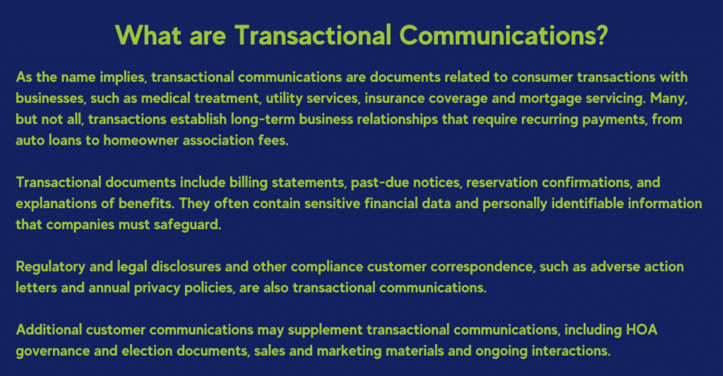 Print and Mail Outsourcing for Transactional Communications